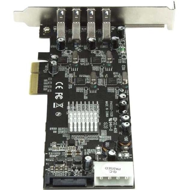 StarTech.com 4 Port USB 3.0 PCIe Card w/ 4 Dedicated 5Gbps Channels (USB 3.2 Gen 1) - UASP - SATA / LP4 Power - PCI Express Adapter Card (PEXUSB3S44V)