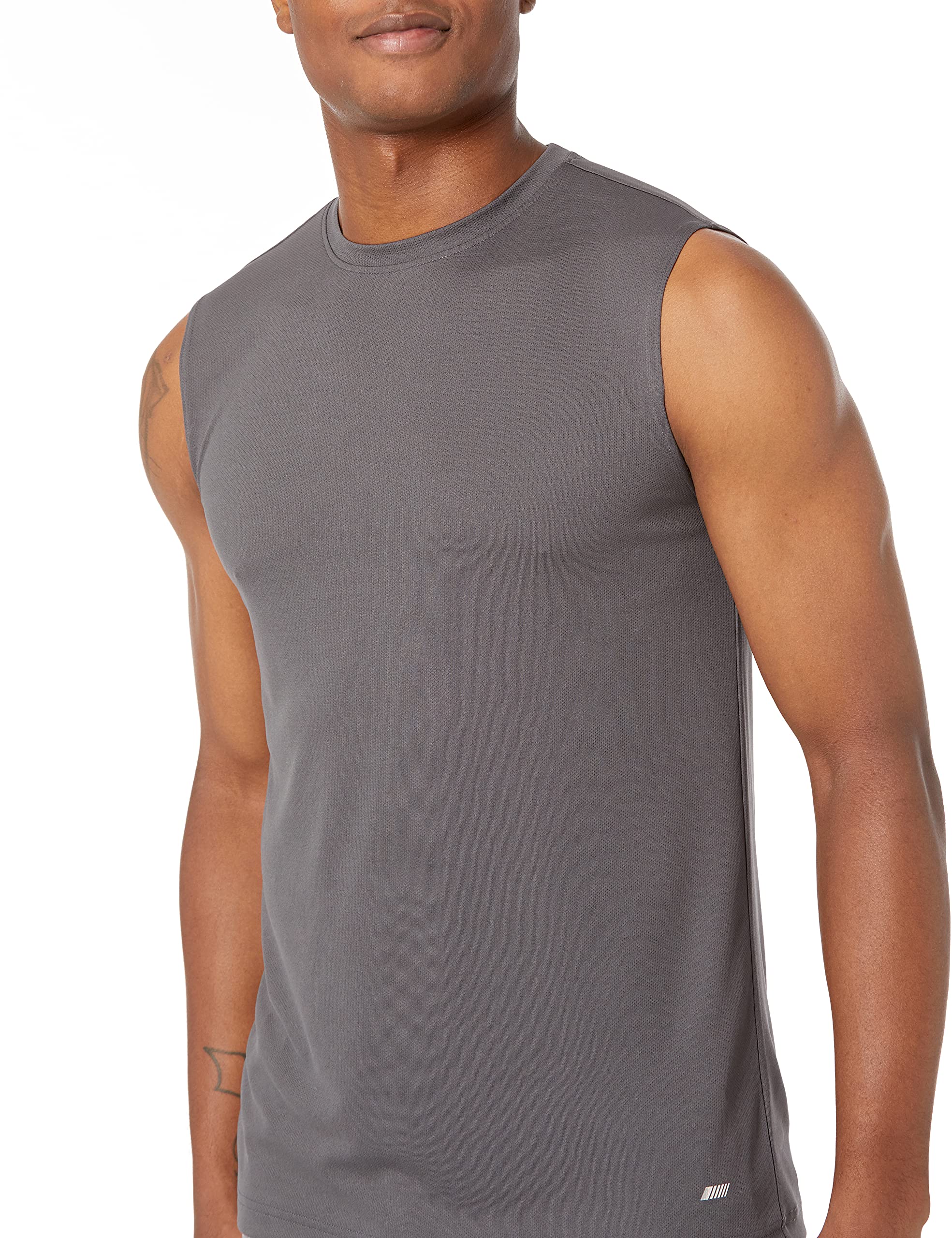 Amazon Essentials Men's Active Performance Tech Muscle Tank, Pack of 2, Black/Dark Grey, 4X-Large Big