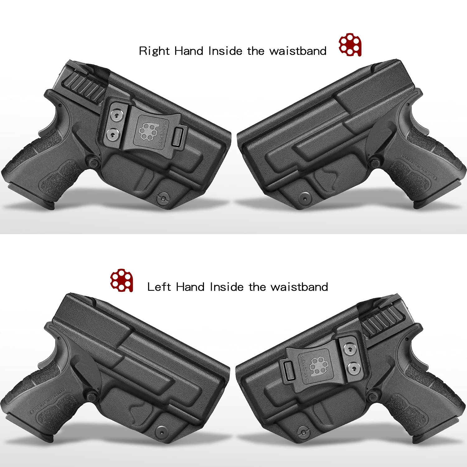 Amberide IWB KYDEX Holster Fit Springfield XD MOD.2-3" Sub-Compact 9MM/.40 Pistol, Inside Waistband Concealed Carry Holster, Adjustable Cant & 'Posi-Click' Retention, USA Made by Amberide