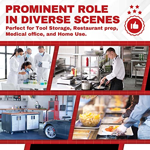 Food Prep Stainless Steel Table - DuraSteel 24 x 12 Inch Commercial Metal Workbench with Adjustable Under Shelf - NSF Certified - For Restaurant, Warehouse, Home, Kitchen, Garage