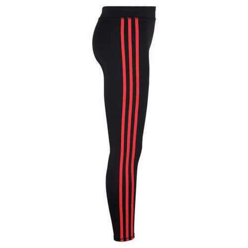 Adidas Kids Girls' Performance Tight Three Stripe Leggings - L - Black/Pink Text