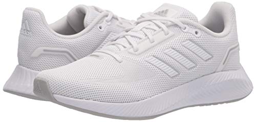 adidas Women's Runfalcon 2.0 Running Shoe, White/White/Silver Metallic, 6