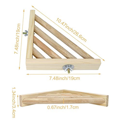 Litewoo Bird Perch Corner Platform Stand Shelf for Birds Budgie Parakeet Cockatiel Conure Cockatoo(Ladder)