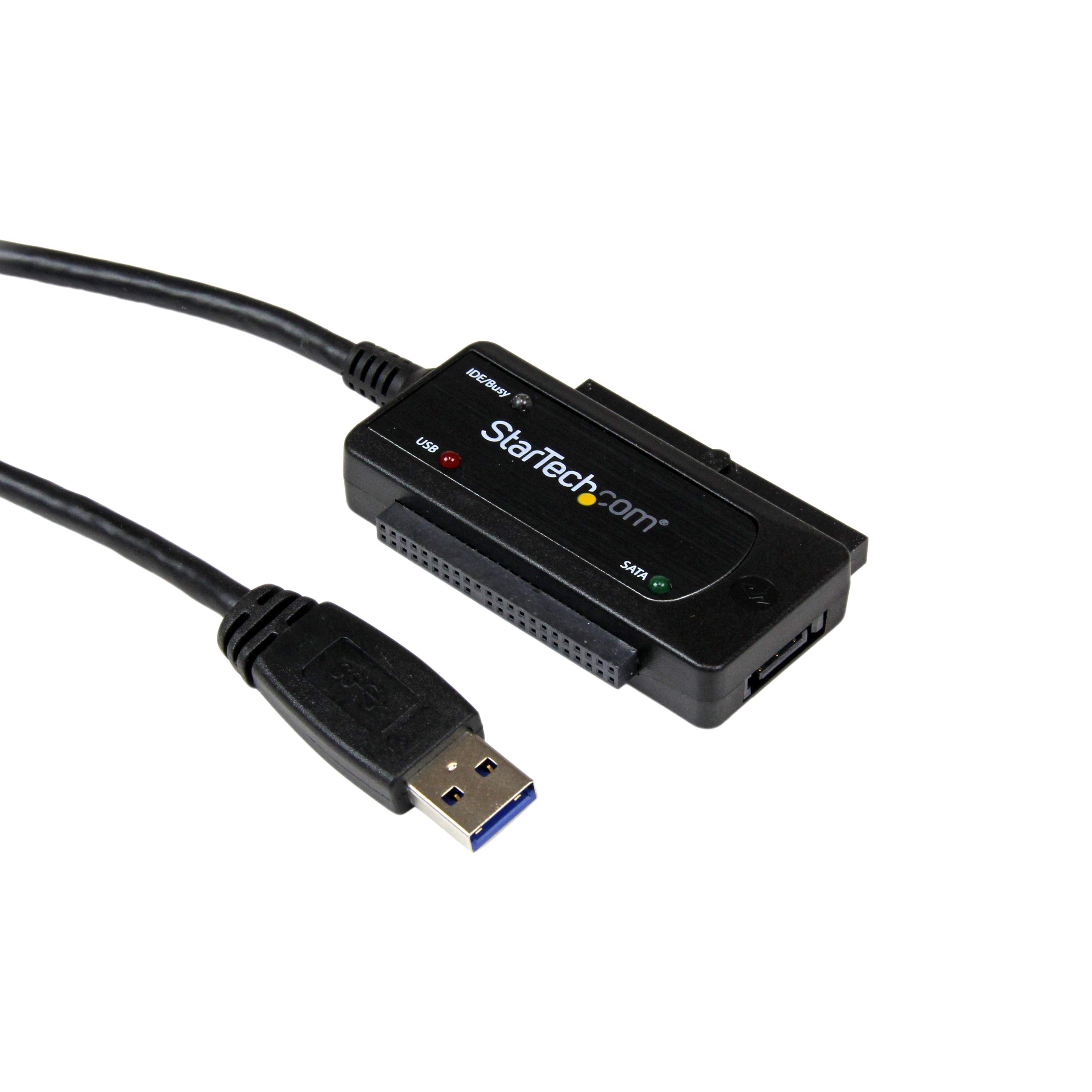 StarTech.com USB 3.0 to SATA IDE Adapter - 2.5in / 3.5in - External Hard Drive to USB Converter â Hard Drive Transfer Cable (USB3SSATAIDE)