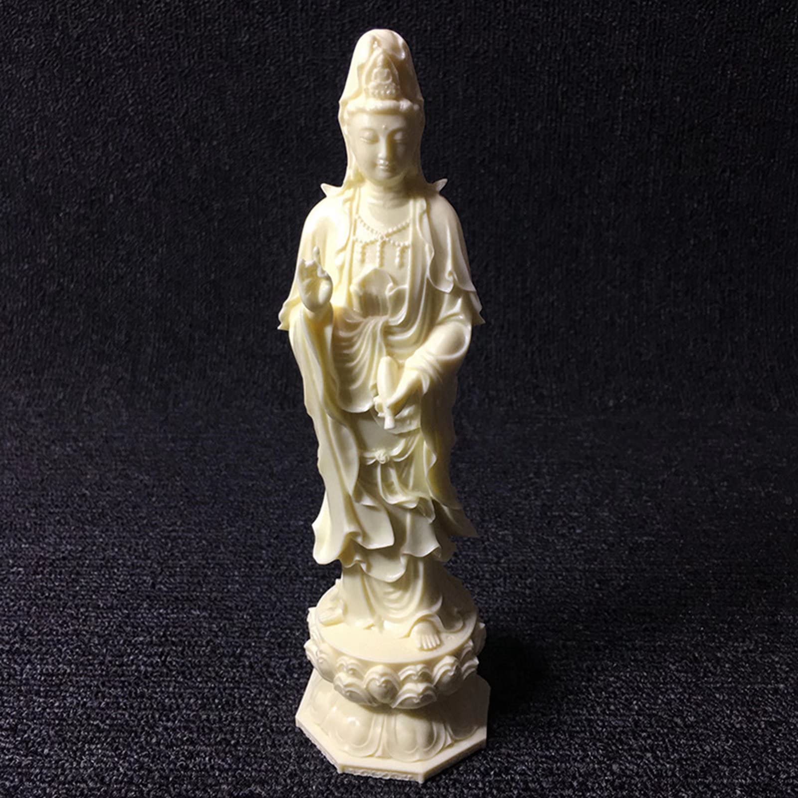 zunibo Amitabha Buddha Statue,White Buddha Statue,Set of 3 Kuanyin-Amitabha-Ksitigarbha Buddha Statue|Home Office Decor Sculpture Figurines(Ivory Fruit)