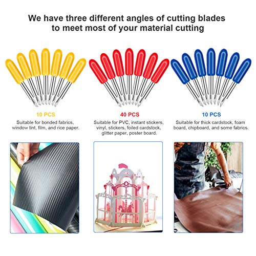 DERFILIN 60PCS Fine Point Blades for Cricut Explore Air 2/Air 3/Maker 3,Replacement Blades for Cricut Cutting Machines