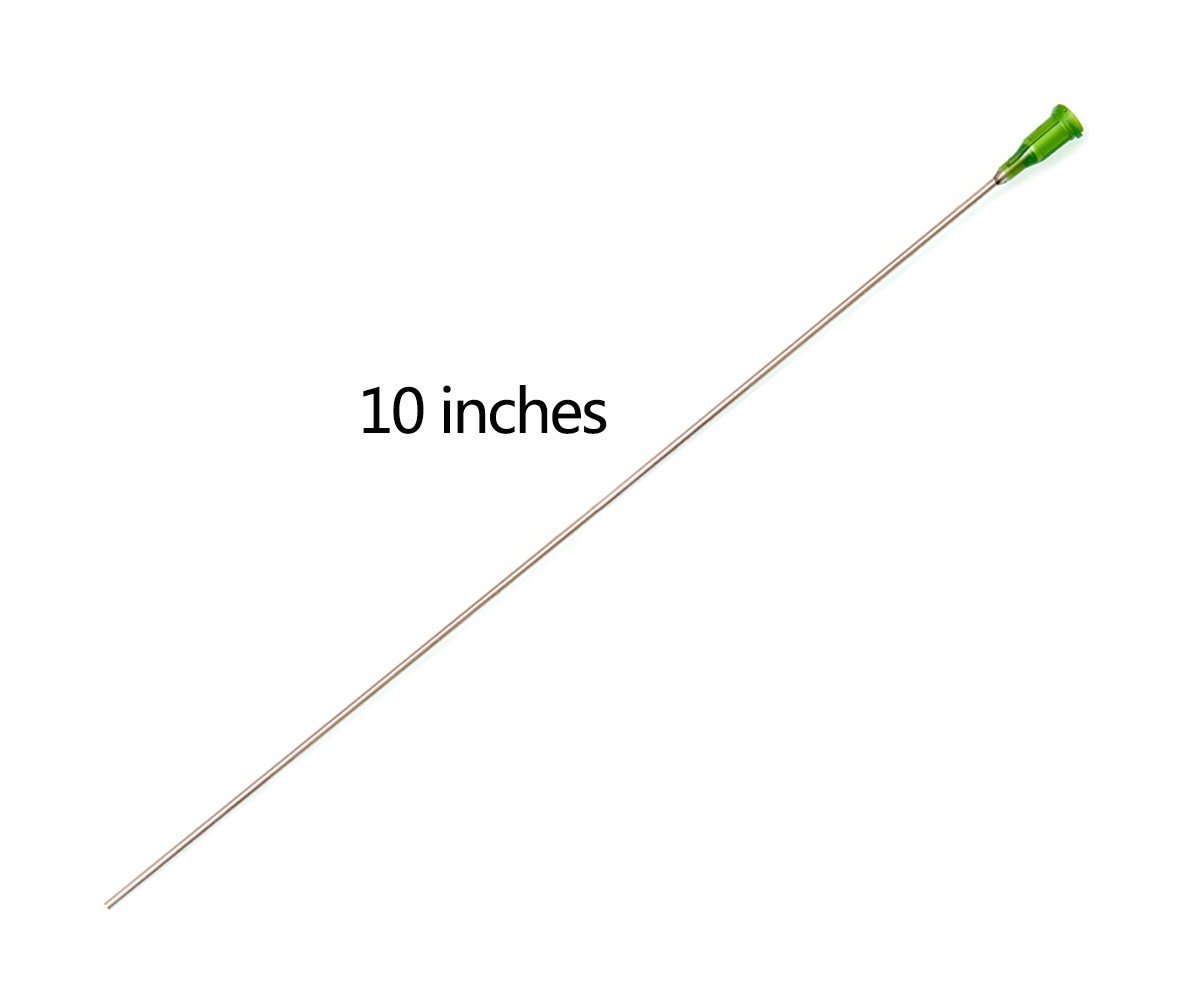 HUAHA 6 Pcs Dispensing Needle 14G x 10" with 30ml Syringe- Blunt Tip Luer Lock Super Long Needles