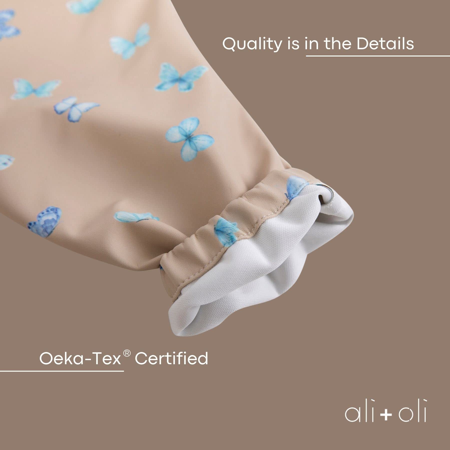 Ali+Oli Smock Bib for Baby (1-pc) Short Sleeve Set (Farm) BPA-Free Oeko-Tex Certified, Toddler Bib Ages 6m+