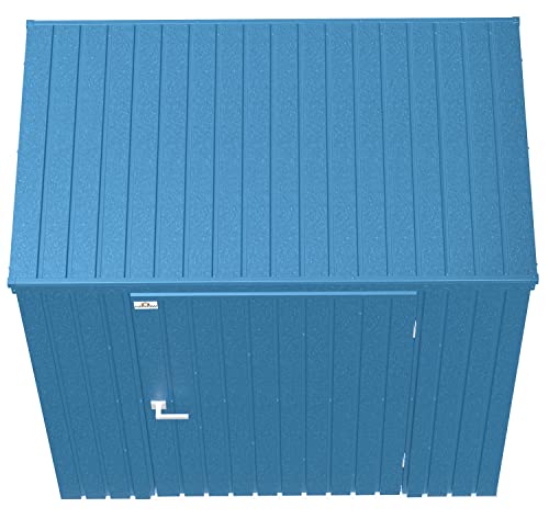 Arrow Shed Elite 6' x 4' Outdoor Lockable Steel Storage Shed Building with Pent Roof, Blue Grey