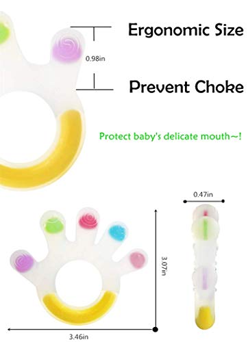 haakaa Palm Teether - Super Soft Silicone Baby Soothing Teether Pacifier, Teething Toys for 3M+ Babies, 0-6, 6-12 Months, BPA Free (1 Pack) Multicolor