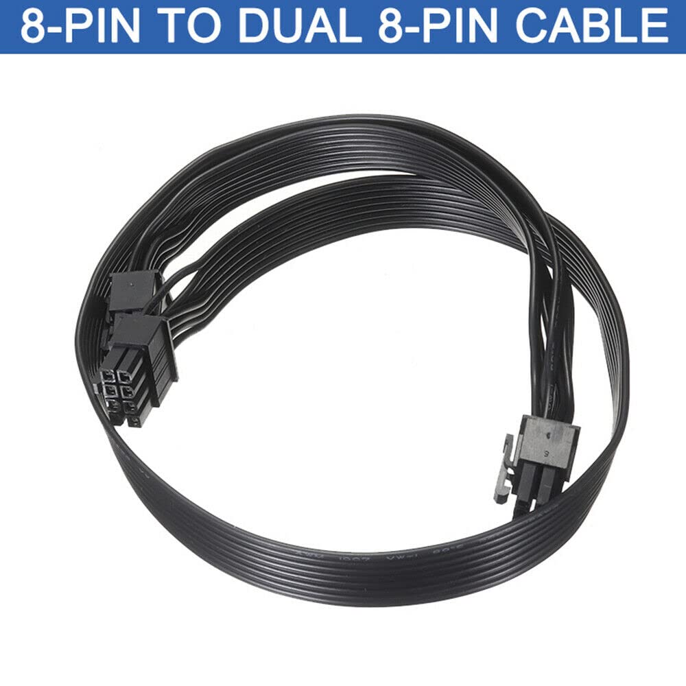 JINYI EPS 8 Pin Male to Dual PCIe 8 (6+2) Pin Male PCIE Cable, GPU Power Cable Replacement for Corsair CoolerMaster Thermaltake Modular Power Supply (25 + 9 inches)