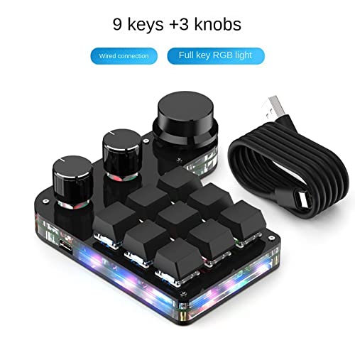 ATOZS 3 Knob USB Custom Keyboard Mini Mechanical Keyboard Programming Macro Gaming Keypad for PS Ai PR
