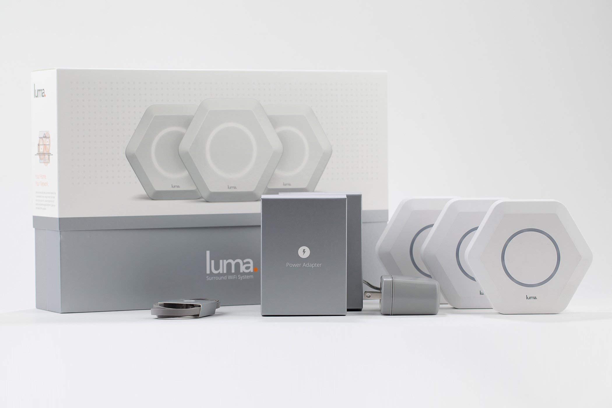 Luma Whole Home Wireless Router 3 Pack - Replaces Wi-Fi Extenders Routers, Free Virus Blocking, Free Parental Controls, Gigabit Speed, Dual Band, White (Renewed)