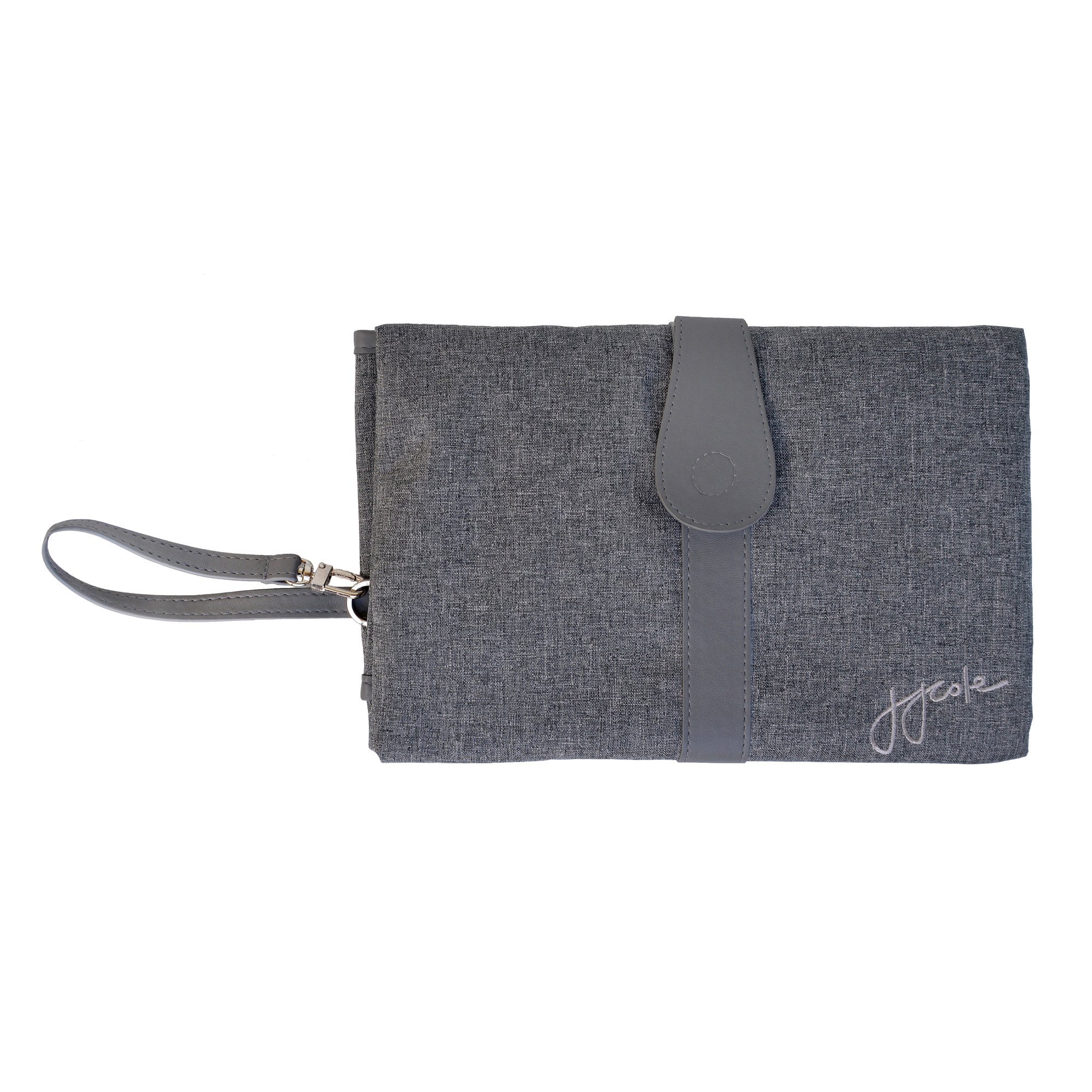 JJ Cole Portable and Stylish Diaper Changing Clutch with Changing Pad, Gray Heather