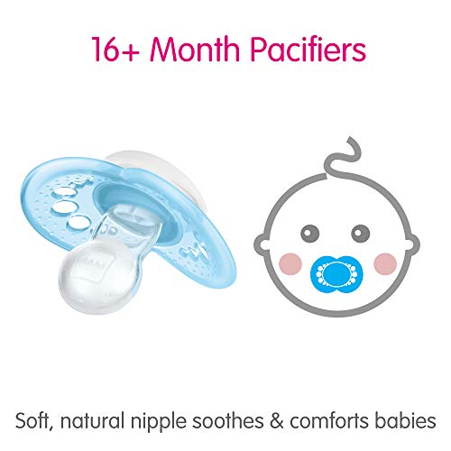 MAM Original Day & Night Baby Pacifier, Nipple Shape Helps Promote Healthy Oral Development, Glows in The Dark, 3 Pack, 16+ Months, Girl,3 Count (Pack of 1)