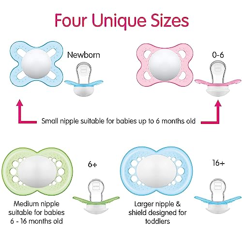 MAM Start Newborn Girl Pacifiers, Best for Breastfed Babies, Blue,3 Count (Pack of 1)