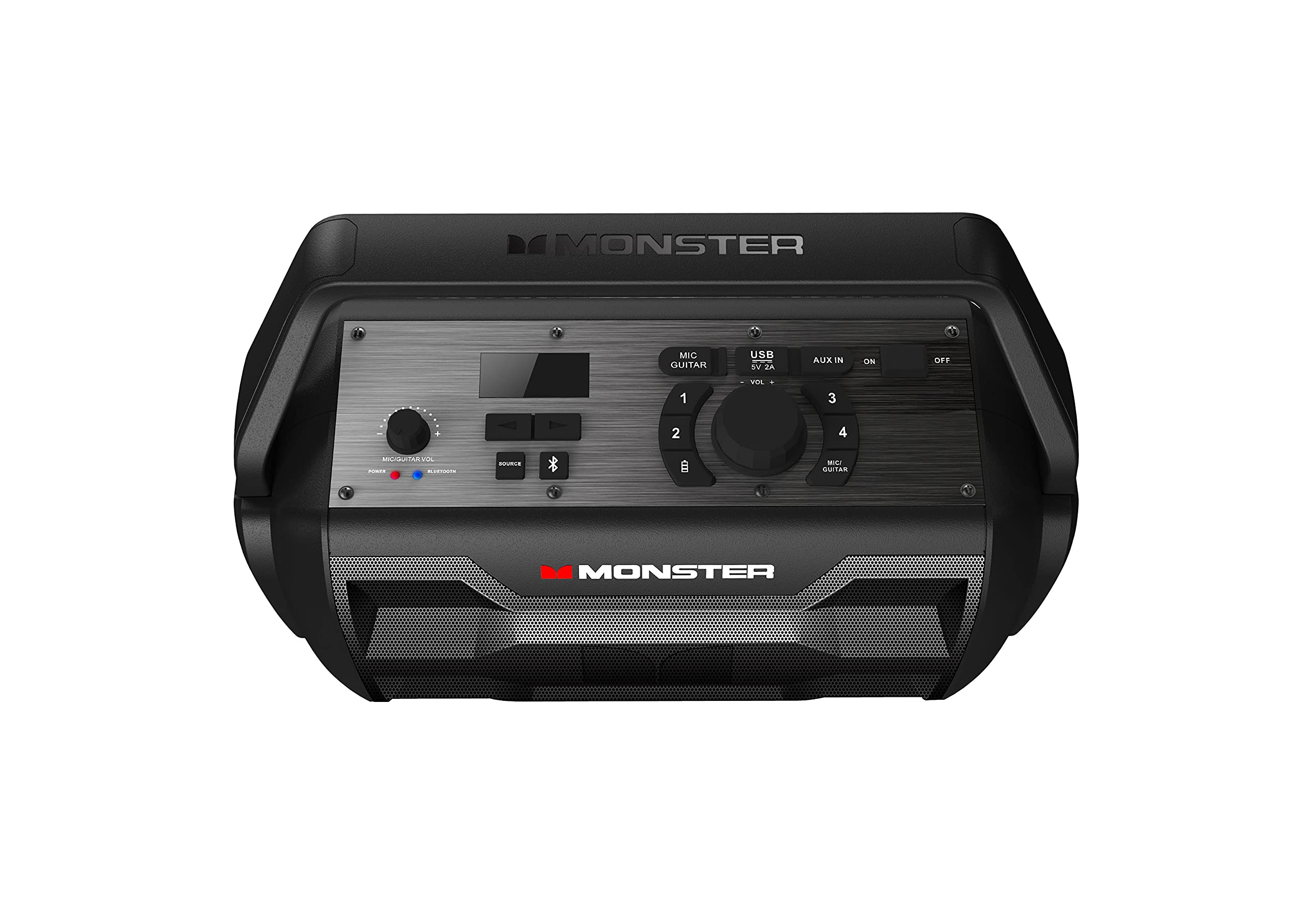Monster Nomad | Portable Indoor/Outdoor Bluetooth and NFC Speaker, 30 Watts of Powerful Premium Sound, 30 Hours of Playtime, IPX4 Water Resistant, USB Port and Microphone/Guitar Input (Black)