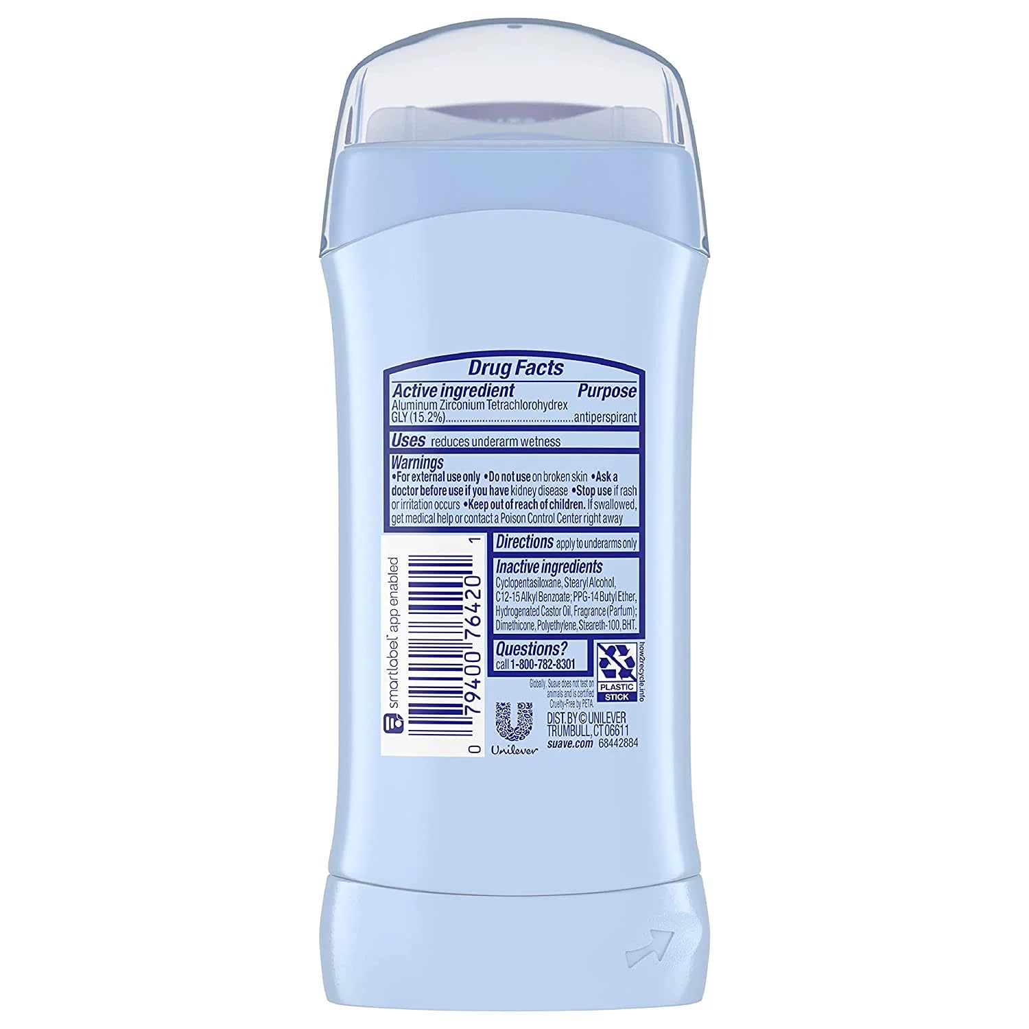 Suave Deodorant for Women, Fresh – Invisible Solid Antiperspirant Deodorant Stick, 48H Protection, 2.6 Oz Ea (Pack of 3)