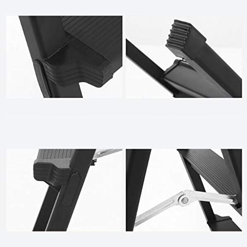 PENGJIE Folding Ladder Step Stool Ladder Stool 2 Step Folding Aluminum Heavy Duty Steel Portable Anti Slip Mat Tread Compact 150 Kg Capacity