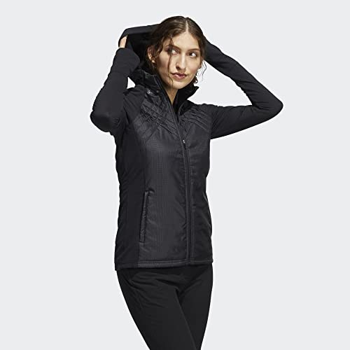 adidas Women's Standard Sport Performance Recycled Polyester Quilted Full Zip Jacket, Black, X-Small