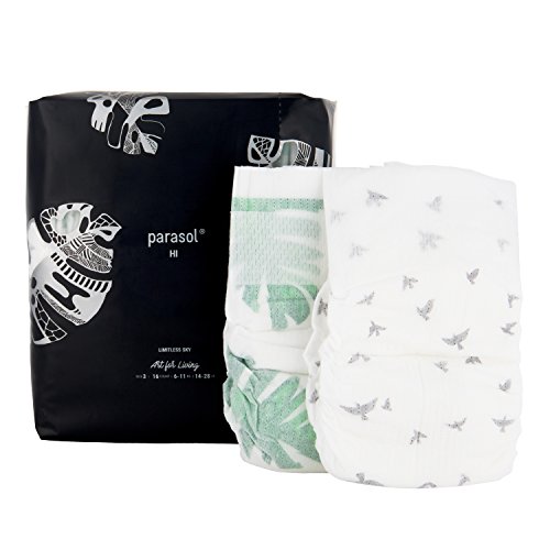 Parasol Baby Diapers, Hypoallergenic, Chlorine Free, Sensitive Skin Safe, Ultra Soft - Premium Quality, Size 1, Limitless Sky Collection, 20 Count