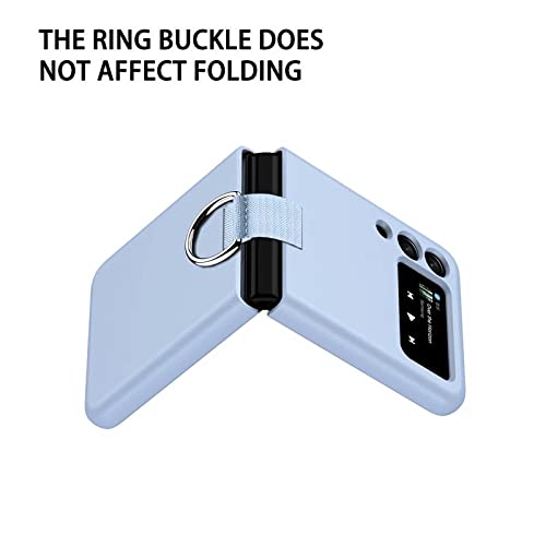 for Samsung Galaxy Z Flip 3 5G Case Finger Ring Matte Phone Cover for Galaxy Z Flip 4 3 Cases,Light Green,for Z Flip 4