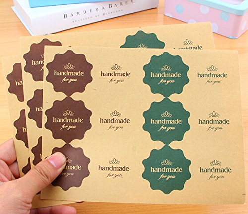 IMagicoo 480 Lovely Cute Handmade Label Seal Sticker Handmade Bakery Decorative Sticker (Style-2)