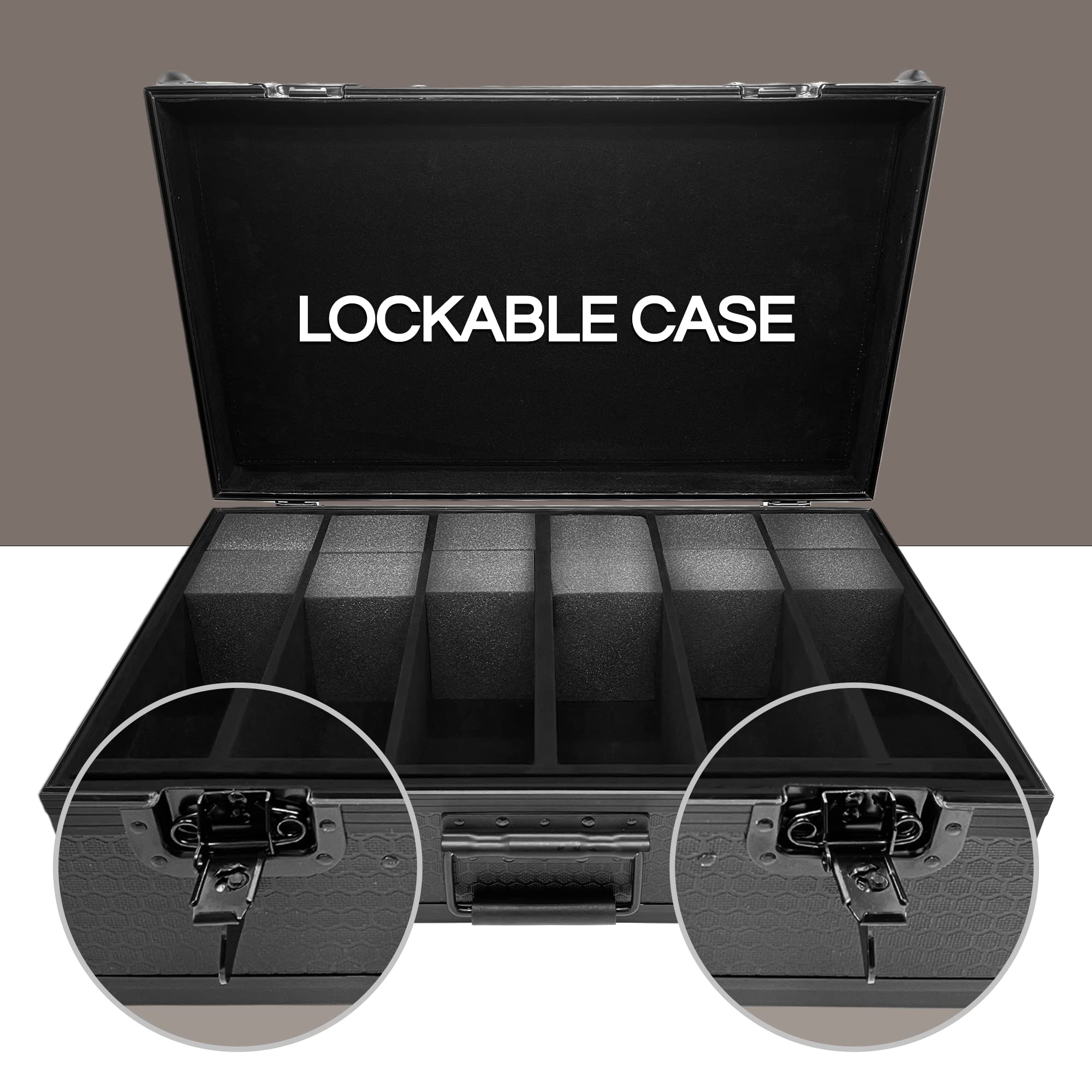 Hard Storage Case for 250+ Graded Cards Slabs | Designed for PSA, BGS, CGC, Toploaders, One-Touch, etc. | Strong Protection, Lockable Box with Foam Blocks