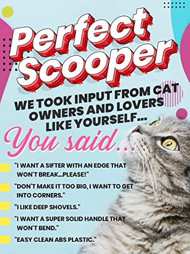 purple pet iprimio Sifter w/Deep Shovel Litter Scoop - Easy Cleaning Litterbox - Modern Scooper Holder -Works with All Metal and Plastic Scoopers