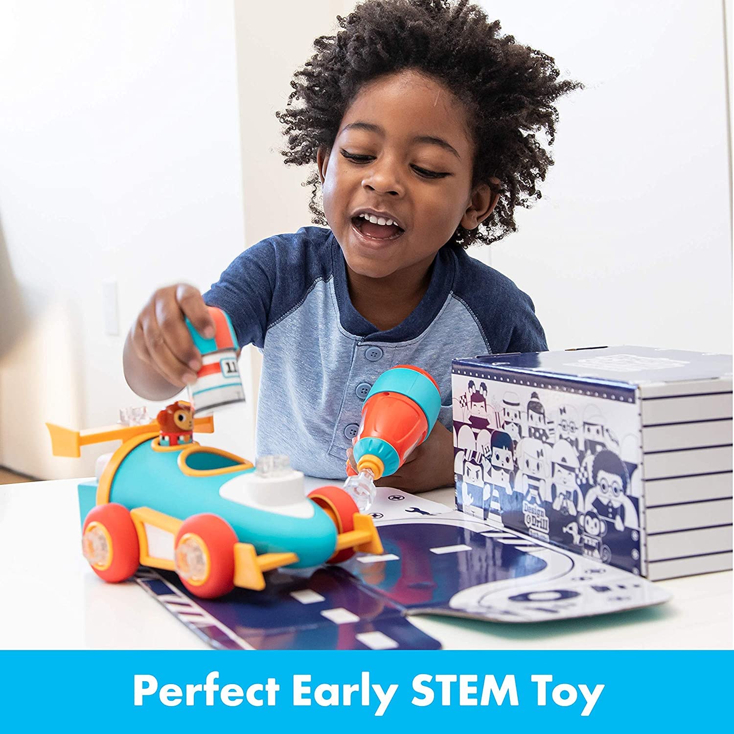 Educational Insights Design & Drill Bolt Buddies Race Car Toy, Take Apart Toy with Electric Drill Toy, STEM Toy, Gift for Boys & Girls, Ages 3+