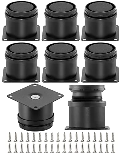 HDAJY 8pcs 2 Inch Furniture Legs, Adjustable Metal Couch Legs with 32 Screws, Premium Furniture Feet, Used for Cabinet Legs, Feet for Furniture, Black
