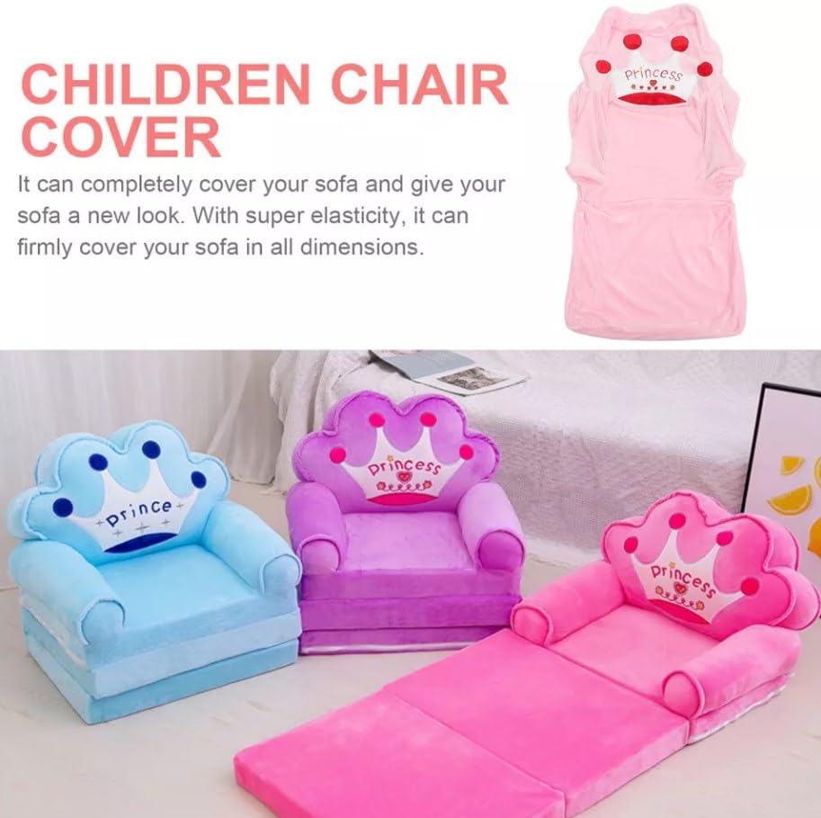 ASOUT Comfy Toddler Chairs for Kids - High Density Foam Kids Sofa,Foldable Blue Princes Chair for Toddlers 1-3