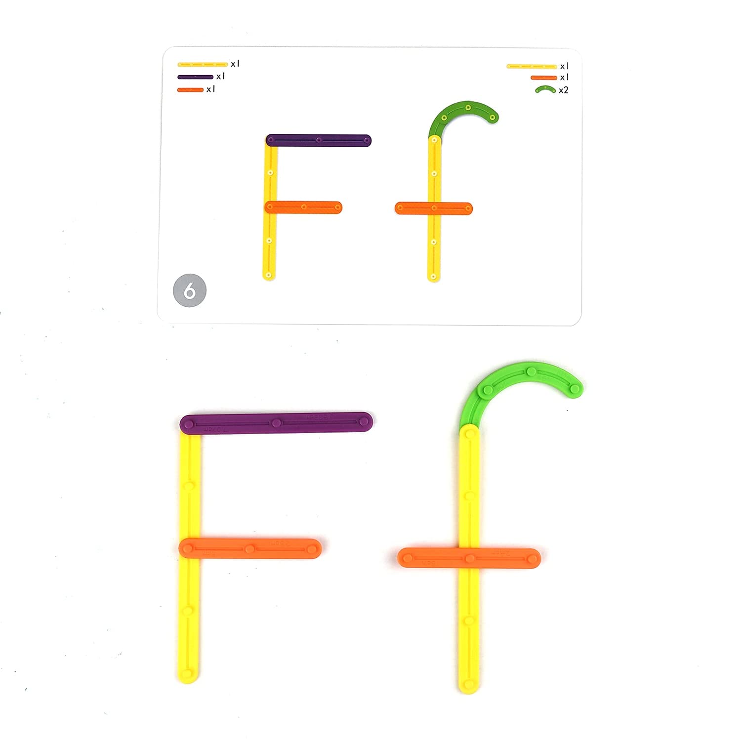 edxeducation-21368 GeoStix Letter Construction Set - Educational Toy - 200 Connecting Sticks - 50 Activities - Build Letters, Animals and More