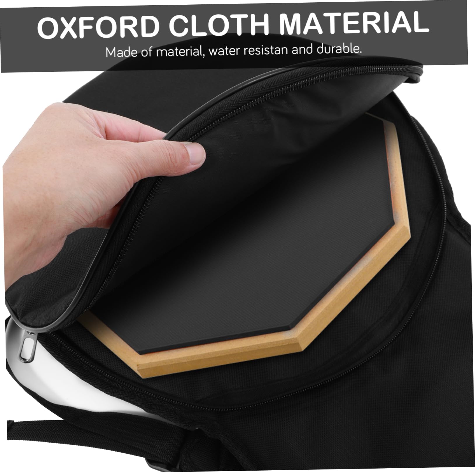 Generic Drum Pad Bag, Dumb Bag Storage Backpack Cases with Detachable Carrying Black Waterproof Oxford Fabric Pouch Holder for 12Inch and 8Inch Pads, EZM4R14DXK03859ZS8