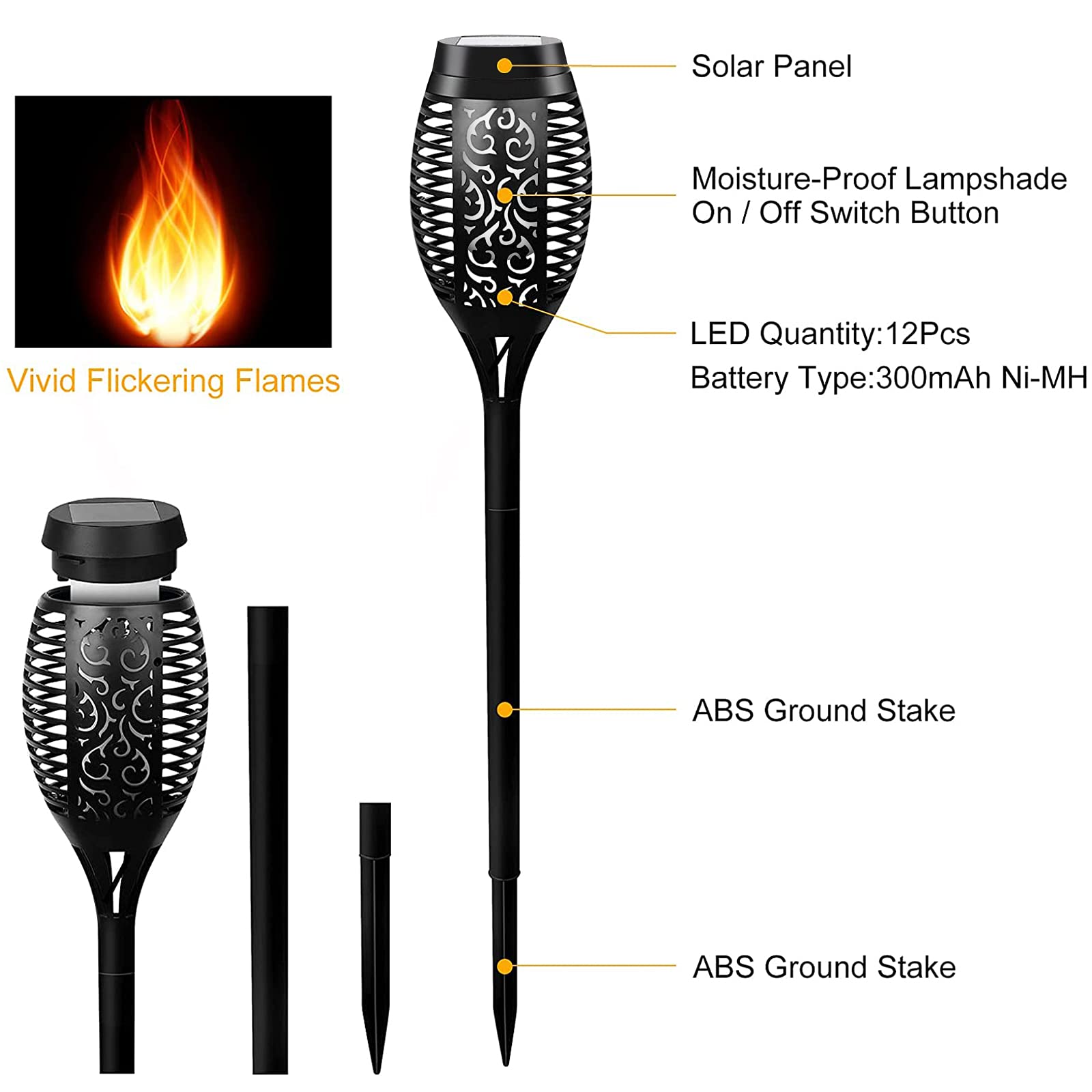 EEEKit 4PCS Light Outdoor, 20 inch 12 LED