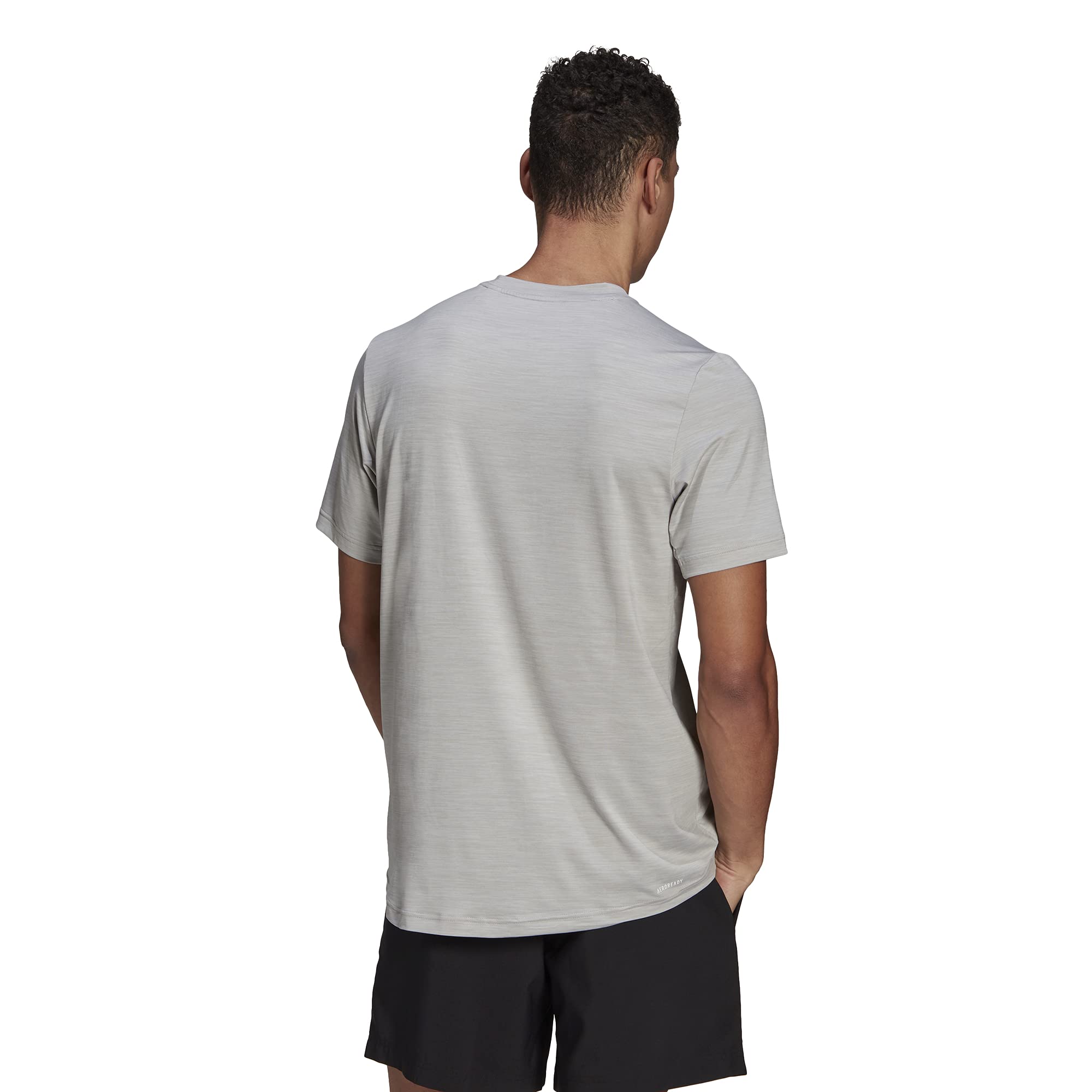 adidas Men's Aeroready Designed 2 Move Sport Stretch Tee, Green Oxide/White, Large