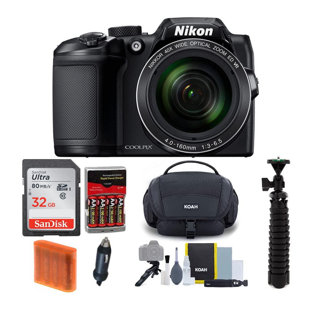 Nikon COOLPIX B500 Digital Camera with 32GB USB Accessory Bundle (6 Items)