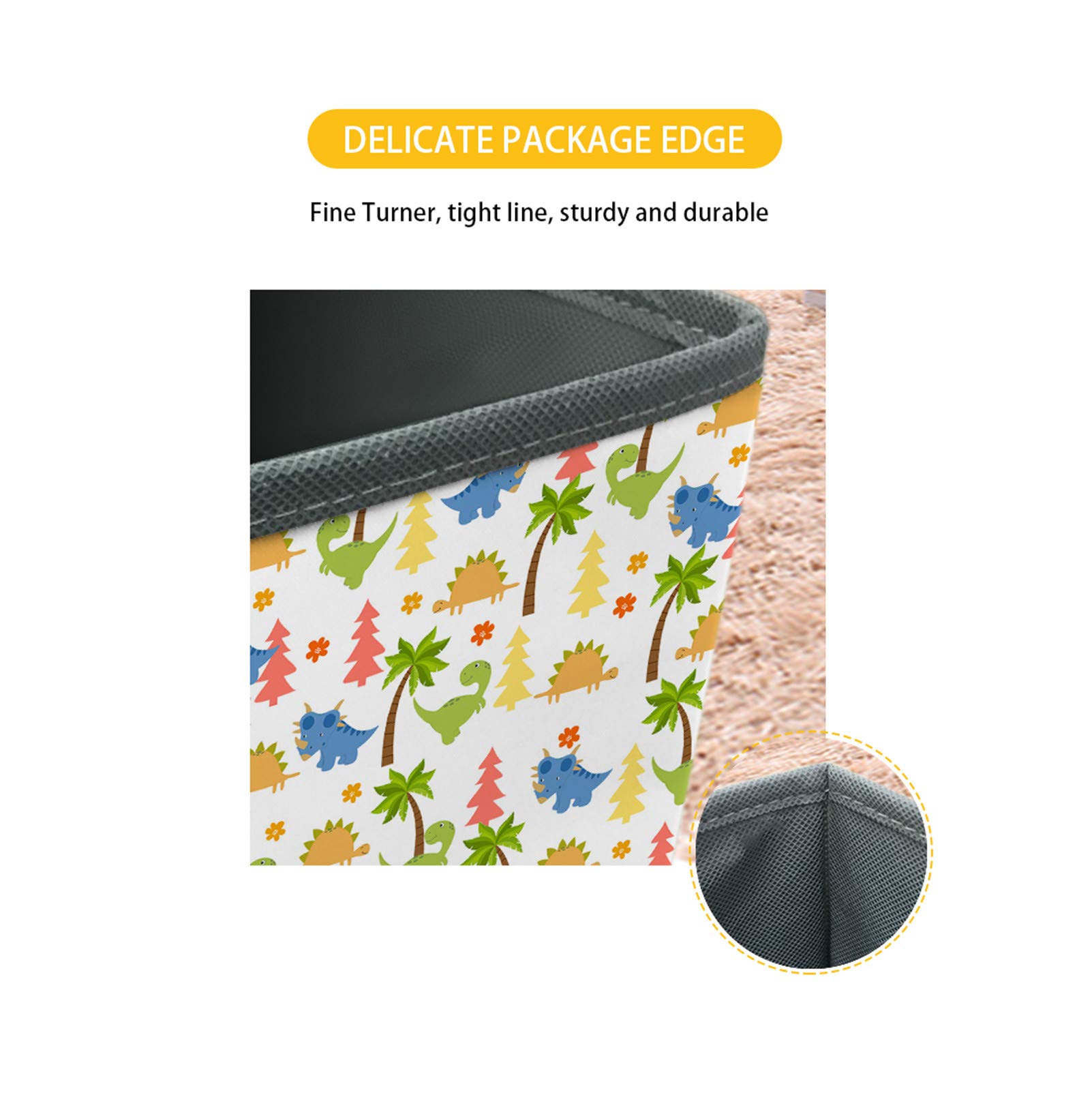 Dremagia Cow Print Foldable Toy Storage Box Bin Open Large Fabric Organizer Basket for Bedroom Closet Shelf,White and Black