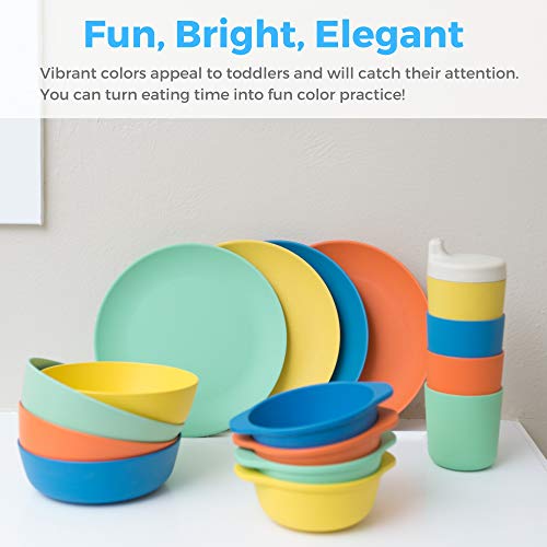 ecomatters ECO MATTERS【Microwave Safe】 Bamboo Snack Cups for Toddlers - 4 pc Set (10 oz) - Best Eco Friendly Bamboo Snack Bowls for Kids - Dishwasher and Microwave Safe - Natural BPA Free Non Toxic