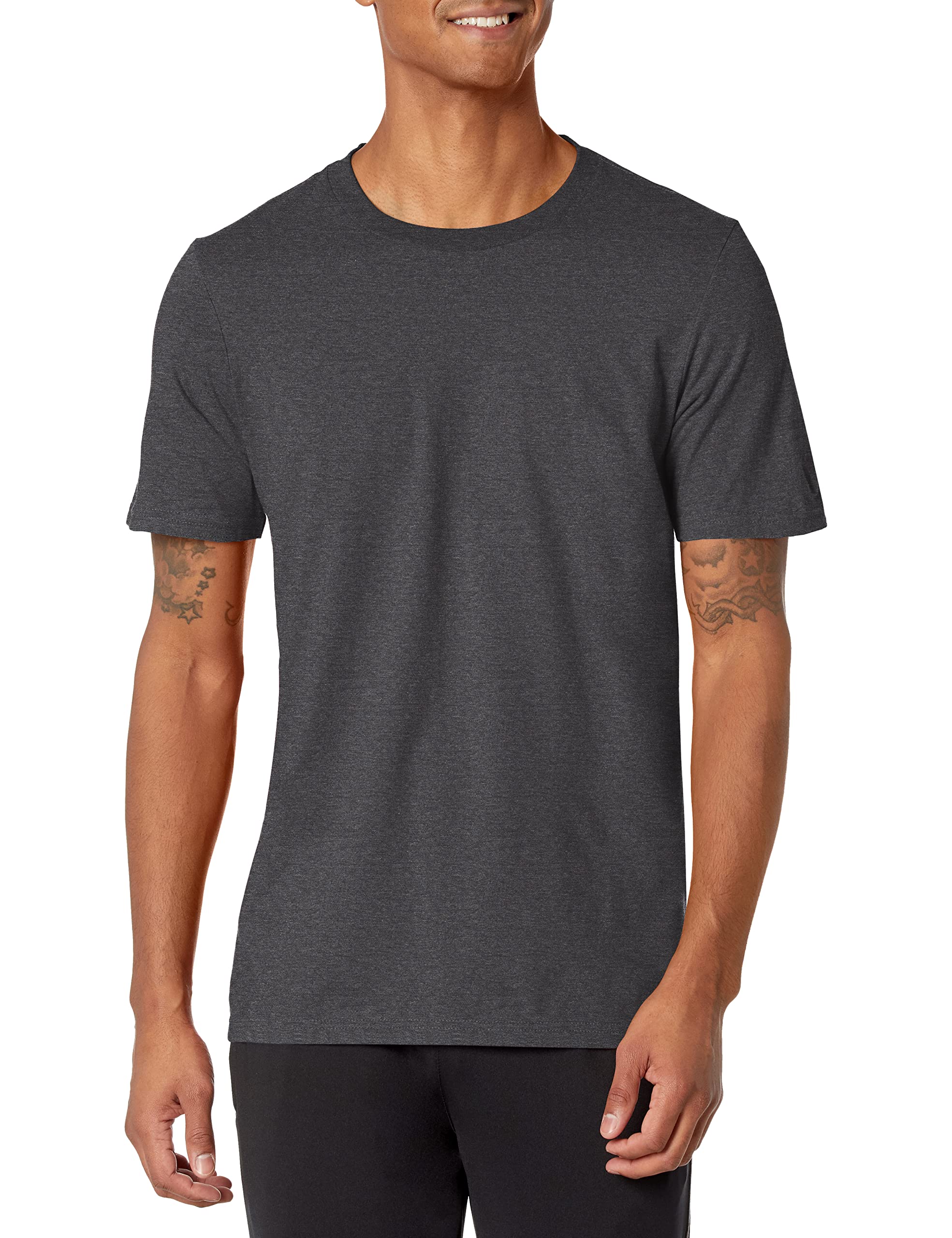 adidas Men's Amplifier Tee, Dark Grey Heather, Small