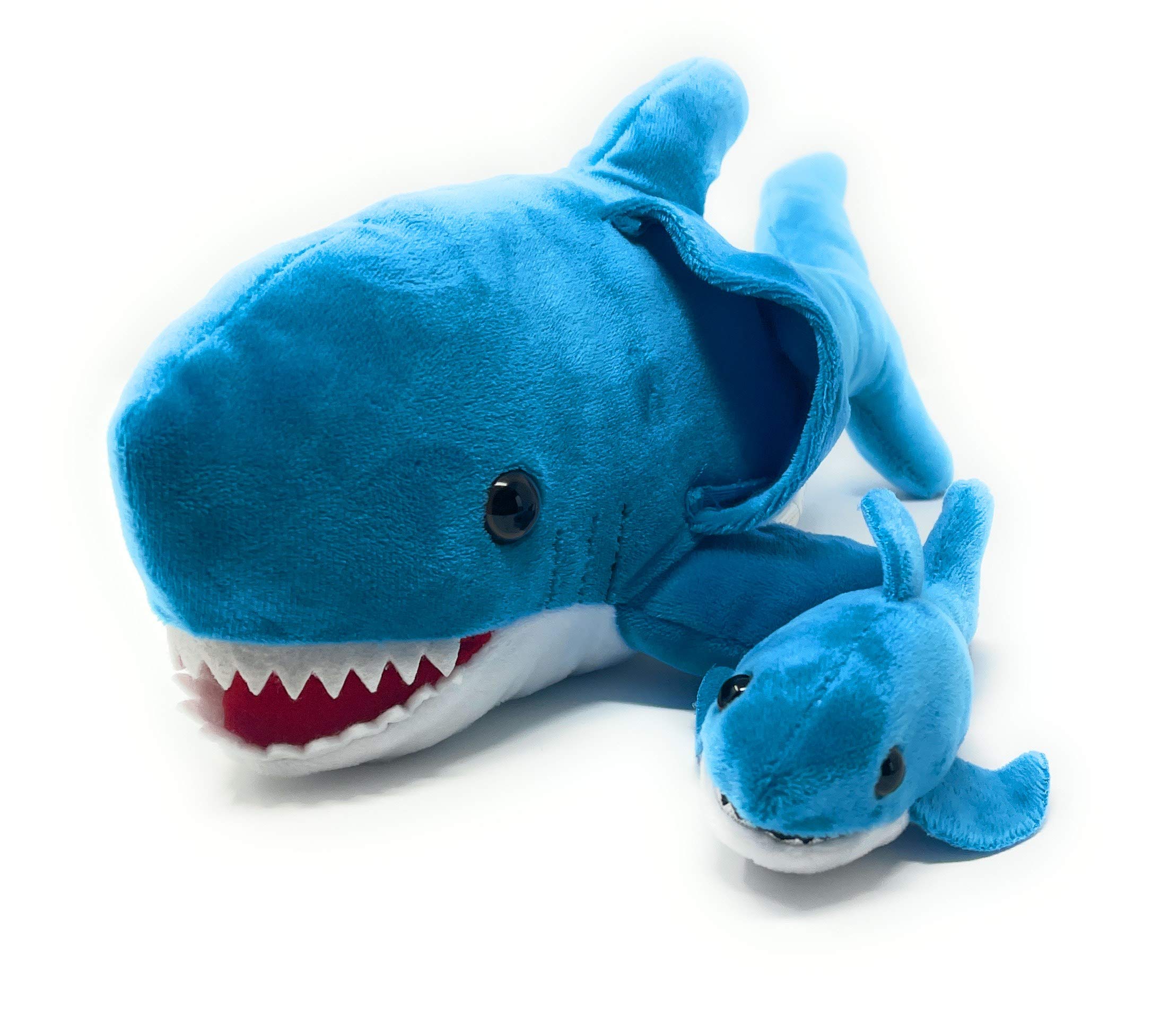Fun Stuff Shark Plush Stuffed Animals – 18-inch Plush Shark with Baby Shark Plush | Kids Toy Set 2pc Bundle Shark Plush Toy | Shark Plushie