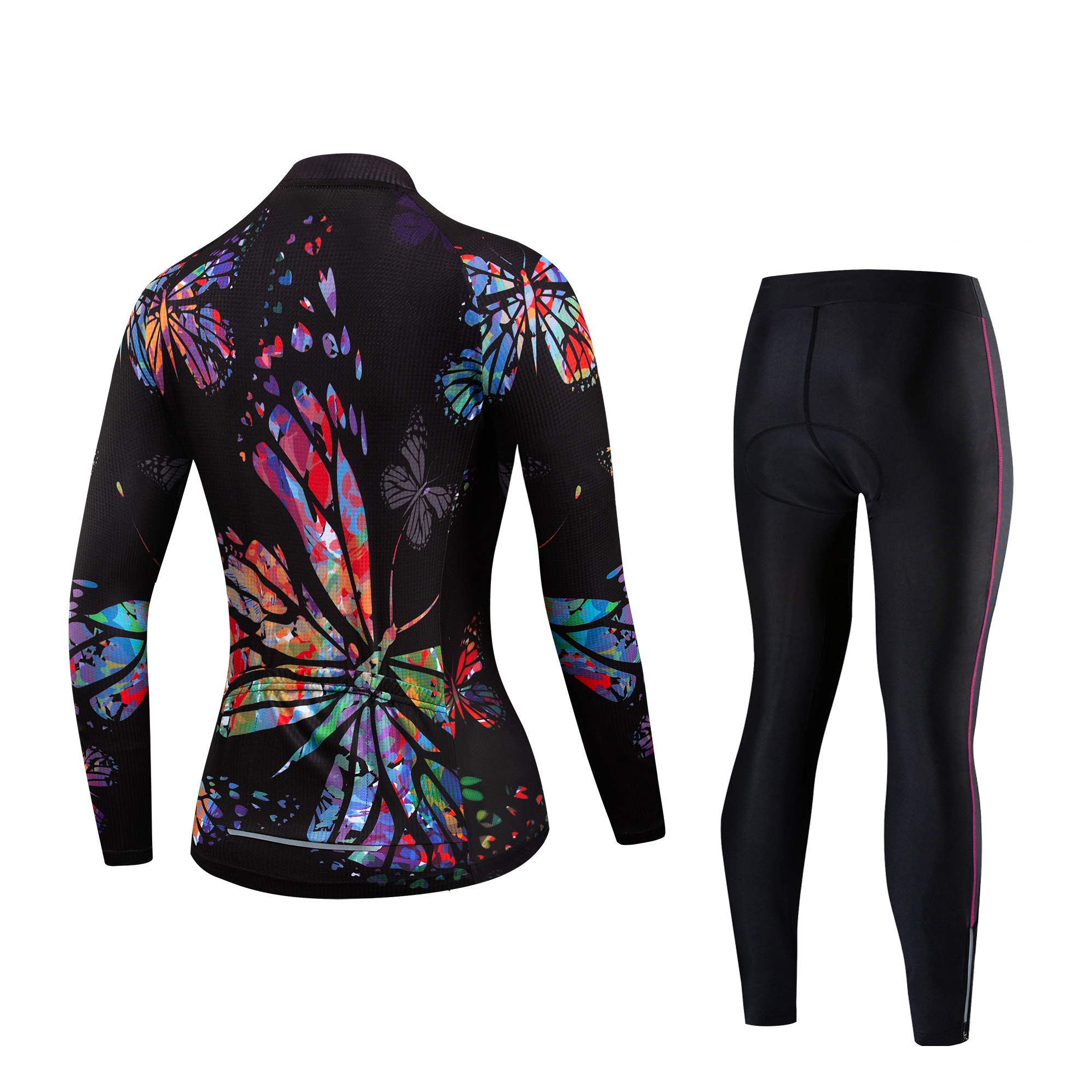 Anti-UV Spring Womens Cycling Jersey Set Long Sleeved 100% Polyester Bicycle Clothing Breathable Riding Cycling Clothes