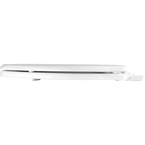 BEMIS 1600E4 000 Ashland Toilet Seat with Slow Close, Never Loosens and Provide the Perfect Fit, ELONGATED, Enameled Wood, White