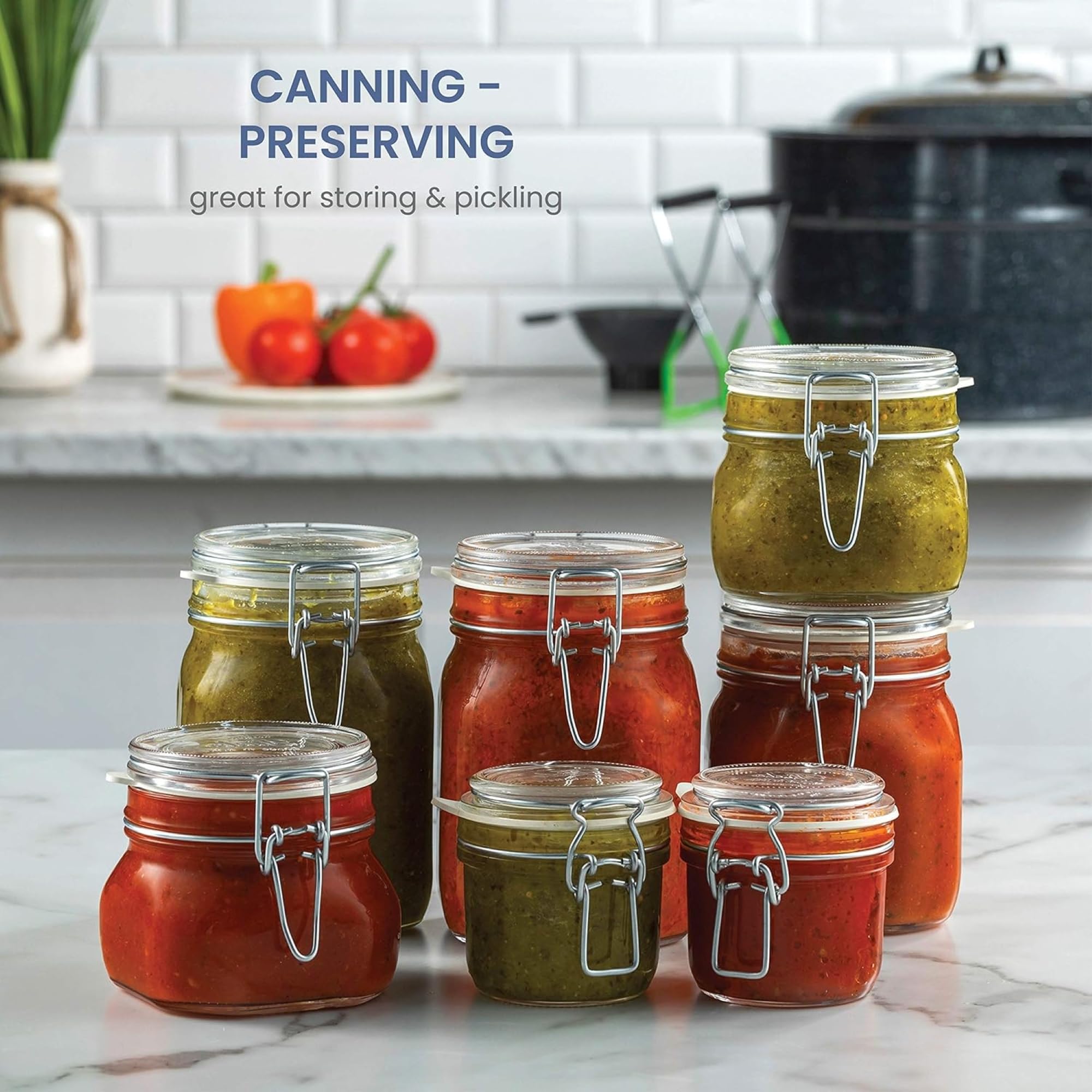 Bormioli Rocco Fido Clear Glass Jar with 85 mm Gasket,0.5 Liter (Pack of 2)