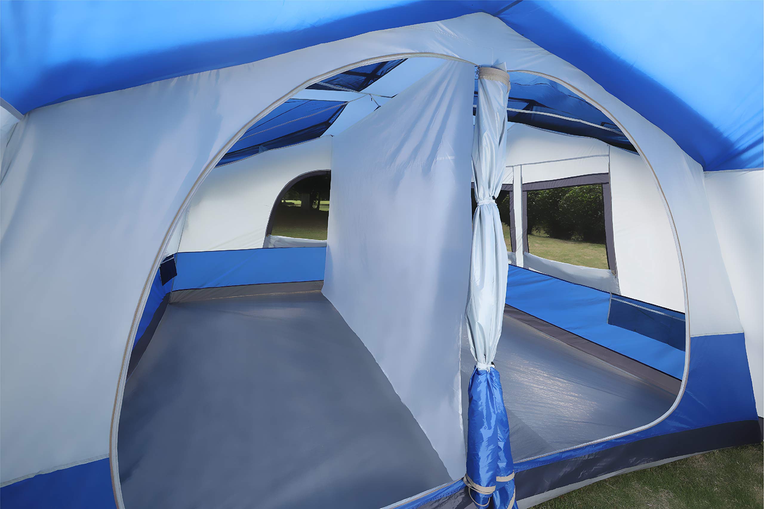 ALPHA CAMP 10-12 Person Family Camping Tent with Screen Room Cabin Tent Design - 19' x 12'