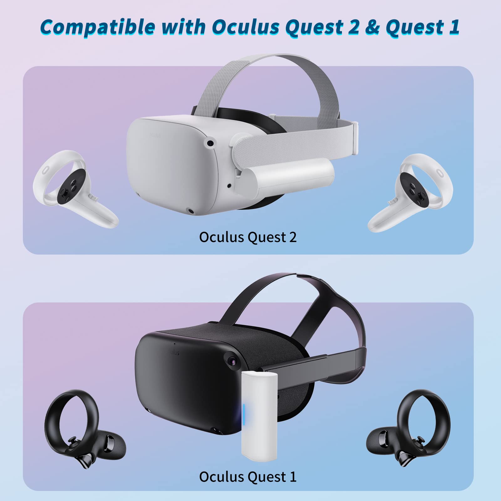 alcopanda Battery Pack for Oculus Quest 2,5000mAh Power Bank for Extended Extra 3 Hours Playtime,5V/2A Fast Charging & Lightweight,Accessories for Meta Quest 2