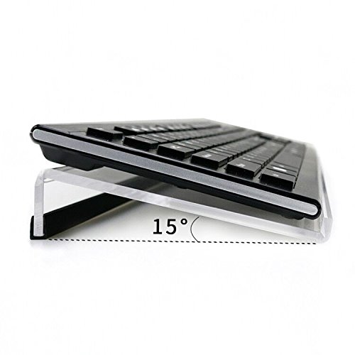 Lonkiktik Keyboard Stand for Office Desk, 5mm Thickness Premium Acrylic Keyboard Riser Ticker Than Others, Ergonomic Tilted Computer Keyboard Holder for Home Table