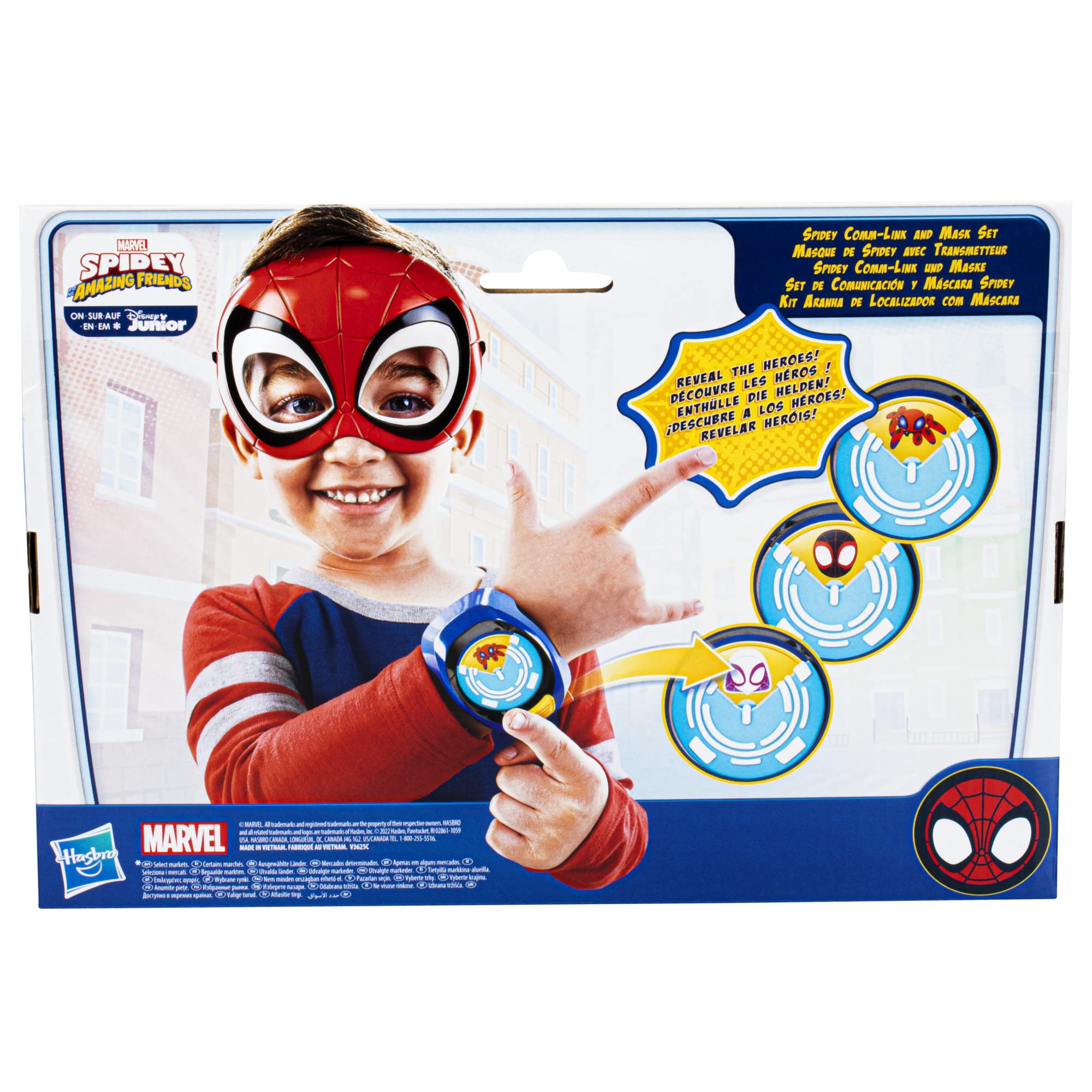 Spidey and His Amazing Friends Spidey Comm-Link Wristband and Mask Set, Marvel Preschool Super Hero Toys, Kids Easter Gifts, Ages 3+