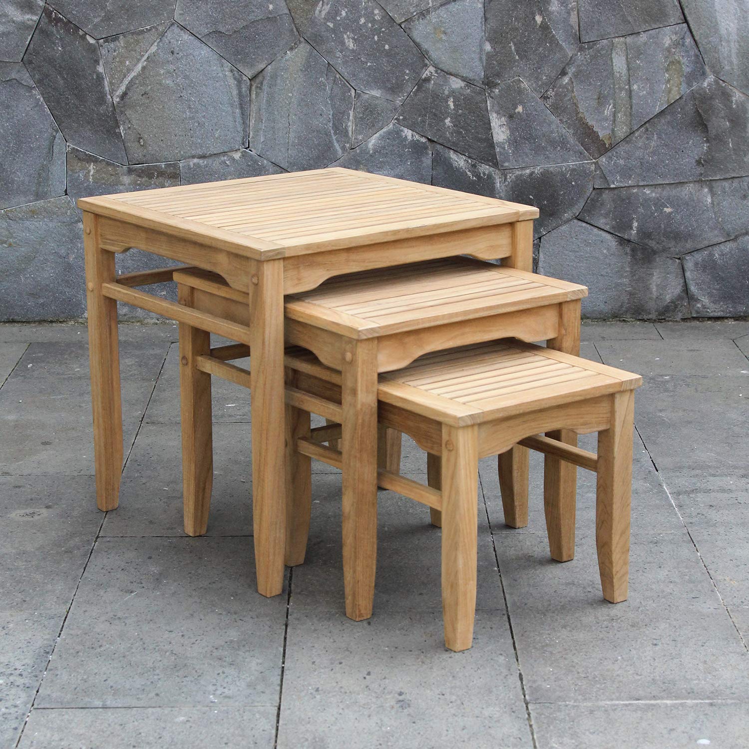 Cambridge Casual Arie Nesting Side Table, Teak Wood/Natural Teak