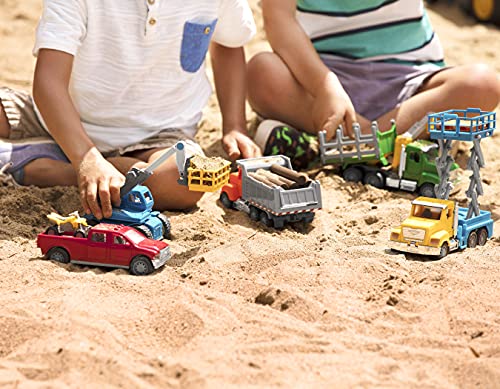 Driven by Battat — Red Pickup Truck & ATV – 1:24 Scale – Small Toy Truck with Lights, Sounds & More for Boys & Girls Age 3+
